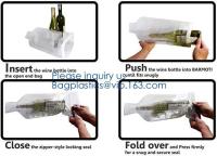 China Reusable Wine Bottle Protector Bag PVC 48x18cm Breakage Proof Clear Wine Skin Transport Packaging for sale