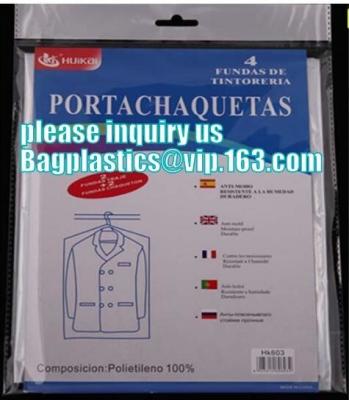 China Clear PEVA Plastic Garment Bags for Dry Cleaning Storage 21x72 Inch Dust Cover for sale