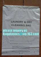 China Biodegradable Custom LDPE Drawstring Hotel Laundry Bag 21x4x40 Inch for Garment Packaging for sale
