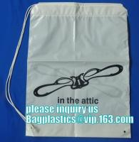 China Biodegradable Custom LDPE Laundry Drawstring Poly Bag 12x9.5x4 Inch for Hotel with Logo for sale