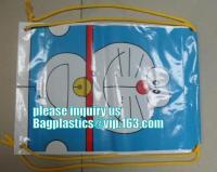 China Biodegradable Custom LDPE Laundry Drawstring Poly Bag 12x9.5x4 Inch for Hotel with Logo for sale