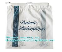 China Biodegradable Drawstring Patient Belongings Bag 12x9.5x4 inch LDPE for sale