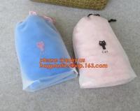 China Biodegradable LDPE Drawstring Laundry Bag 400mm x 600mm with Cotton String Custom Logo for sale