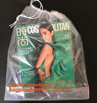 China Biodegradable LDPE Drawstring Laundry Bags 400mm x 600mm Custom Colors Eco Friendly Hotel Plastic Bags for sale