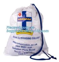 China Biodegradable LDPE material hotel laundry garment poly bag on roll,Packaging poly laundry bag with cotton string rope ha for sale
