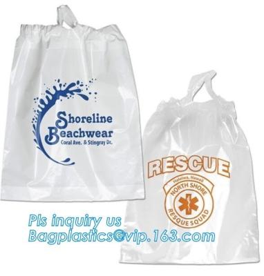 China Biodegradable LDPE Drawstring Hotel Laundry Bag 400x600mm Custom Logo Eco Friendly for sale