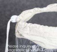 China Clear PVC Drawstring Backpack 13x4x14 Inches Heavy Duty Water Resistant for School Sports Travel for sale
