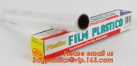 China Wholesale Clear PE Food Grade Plastic Cling Wrap 30cm x 60m Custom Logo LLDPE Kitchen Film for sale