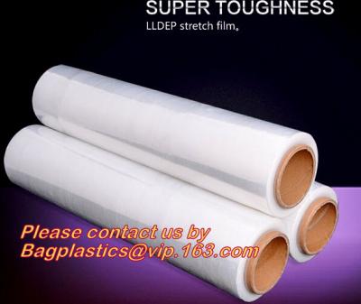 China Custom Printed PE Stretch Film 17-23 Micron 450-500mm Width for Pallet Wrapping for sale