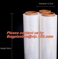 China Custom Printed PE Stretch Film 17-23 Micron 450-500mm Width for Pallet Wrapping for sale