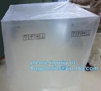 China Gusseted Pallet Covers on Rolls 4 Mil 8ft x 100ft Heavy Duty Polyethylene Outdoor Protection for sale