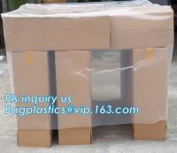 China Printable Polyethylene Pallet Cover Bags 2 Mil 60x68 Inch Gusseted Pallet Covers for sale