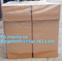 China Printable Polyethylene Pallet Cover Bags 2 Mil 60x68 Inch Gusseted Pallet Covers for sale