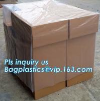 China Printable Polyethylene Pallet Cover Bags 2 Mil 60x68 Inch Gusseted Pallet Covers for sale