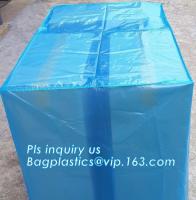 China UV Resistant Reusable Pallet Cover Square Bottom Dustproof Waterproof Plastic Shrink Wrap 4 Mil for sale