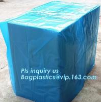 China UV Resistant Reusable Pallet Cover Square Bottom Dustproof Waterproof Plastic Shrink Wrap 4 Mil for sale