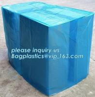 China LDPE 100 Micron Clear Plastic Pallet Cover UV Resistant Dustproof Waterproof Reusable for sale