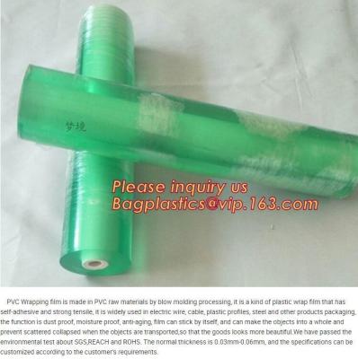 China PVC Cling Film Wrap Roll 0.017mm Thickness 300mm Width Clear Stretch Wrapping Plastic Film for sale