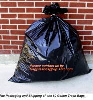China Heavy Duty Blue Recycling Bags 46x54 2 Mil Thick 95 Gallon Commercial Waste Liners for sale