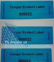 China Silver Void Hologram Tamper Evident Security Labels Stickers 50mm x 30mm Roll for sale