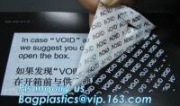 China Silver Void Hologram Tamper Evident Security Labels Stickers 50mm x 30mm Roll for sale