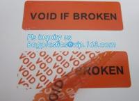 China Silver Void Hologram Tamper Evident Security Labels Stickers 50mm x 30mm Roll for sale