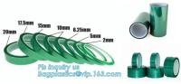 China Green PET High Temperature Silicone Adhesive Polyester Tape 150-280mic 3-1260mm for sale