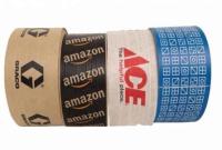 China Reinforced Water Activated Kraft Paper Gummed Tape 48mm x 50m Custom Printed for sale