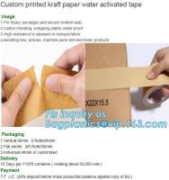 China Fiber Reinforced Gummed Kraft Paper Tape 48mm x 50m Custom Printed Logo for Heavy Duty Packing for sale