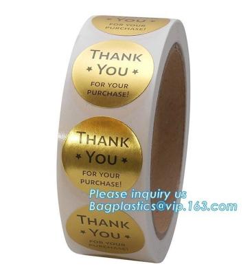 China Custom Gold Foil Sticker Self-Adhesive Vinyl Label 0.15mm Thick Premium Quality for sale