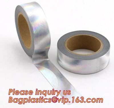 China Holographic Foil Washi Tape Gold Laser Decorative Reflective Custom Adhesive Tape 5cm x 10m for sale