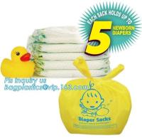 China Biodegradable Compostable Nappy Sacks HDPE Baby Diaper Bags with Tie Hand 30x22cm for sale