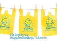 China Eco-Friendly Scented Disposable Nappy Sacks Bag 30x22cm Biodegradable Baby Diaper Disposal Bags for sale