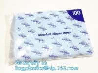 China Eco-Friendly Scented Disposable Nappy Sacks Bag 30x22cm Biodegradable Baby Diaper Disposal Bags for sale