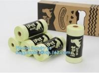 China BPI Certified Compostable Dog Poop Bag Dispenser with Carabiner Clip 15 Rolls 20 Bags Each for sale