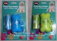 China Biodegradable Dog Poop Bags 30x22cm 15mic Thickness Compostable Waste Bags Roll with Dispenser for sale
