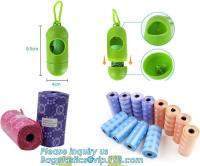 China Biodegradable Dog Poop Bags 30x22cm 15mic Thickness Compostable Waste Bags Roll with Dispenser for sale
