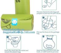 China Biodegradable Dog Poop Bags with Dispenser 20 Bags Per Roll 30x22cm Pet Waste Bags for sale