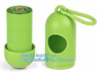 China Biodegradable Dog Poop Bags with Drawstring Leak Proof 15x22cm Refill Roll for Pet Waste Pick Up for sale