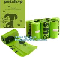 China Biodegradable Dog Poop Bags with Drawstring Leak Proof 15x22cm Refill Roll for Pet Waste Pick Up for sale
