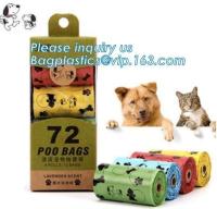China Biodegradable Dog Poop Bags 15x20 Rolls with Bone Shape Dispenser 30x22cm 8mic for sale