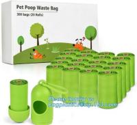 China Biodegradable Dog Poop Bags 15x20 Rolls with Bone Shape Dispenser 30x22cm 8mic for sale