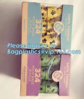 China Biodegradable Dog Poop Bags with Bone Shape Dispenser 15 Rolls 20 Bags Each 32x22cm for sale