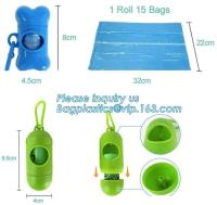 China Custom Printed Biodegradable Dog Poop Bags 15x22cm with Flashlight Dispenser Roll for sale