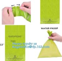 China Custom Printed Biodegradable Dog Poop Bags 30x22cm 15pcs Roll Pet Waste Disposal Bags for sale