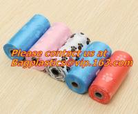 China Custom Logo Biodegradable Pet Waste Bags with Dispenser 15 Rolls 30x22cm Eco Friendly Dog Poop Bags for sale