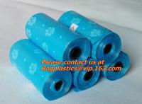 China Custom Logo Biodegradable Pet Waste Bags with Dispenser 15 Rolls 30x22cm Eco Friendly Dog Poop Bags for sale