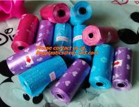 China Custom Logo Biodegradable Pet Waste Bags with Dispenser 15 Rolls 30x22cm Eco Friendly Dog Poop Bags for sale