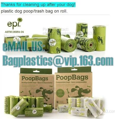 China Biodegradable Pet Dog Waste Poop Bags 30x22cm Custom Printed Roll for Pet Clean Up for sale
