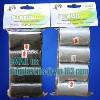 China Biodegradable Dog Poop Bags 15pcs Roll 30x22cm Thick Pet Waste Bags with Bone Shape Design for sale
